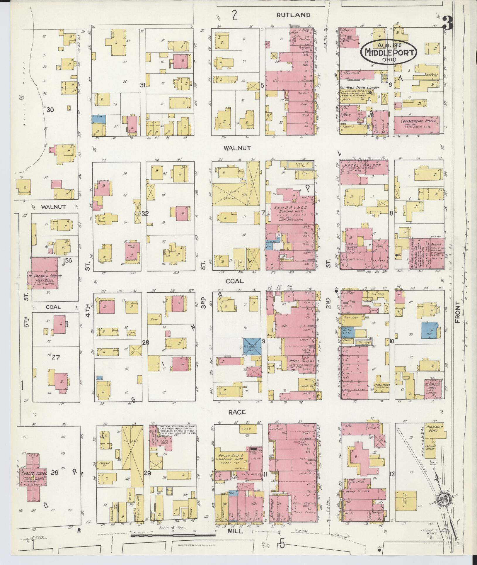 Sanborn Fire Insurance Map from Middleport, Meigs County, Ohio (1916 ...