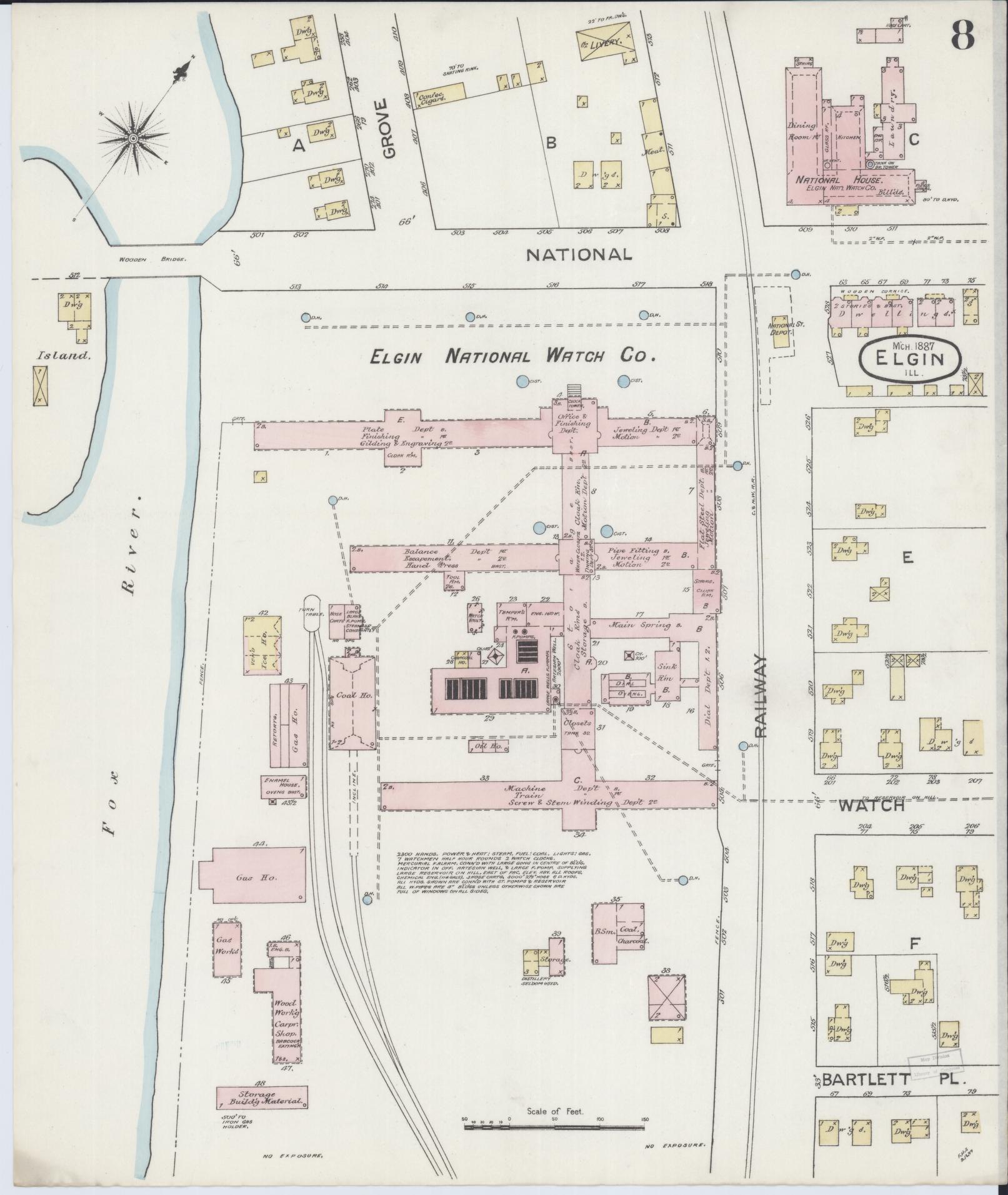 Sanborn Fire Insurance Map from Elgin, Kane County, Illinois (1887 ...