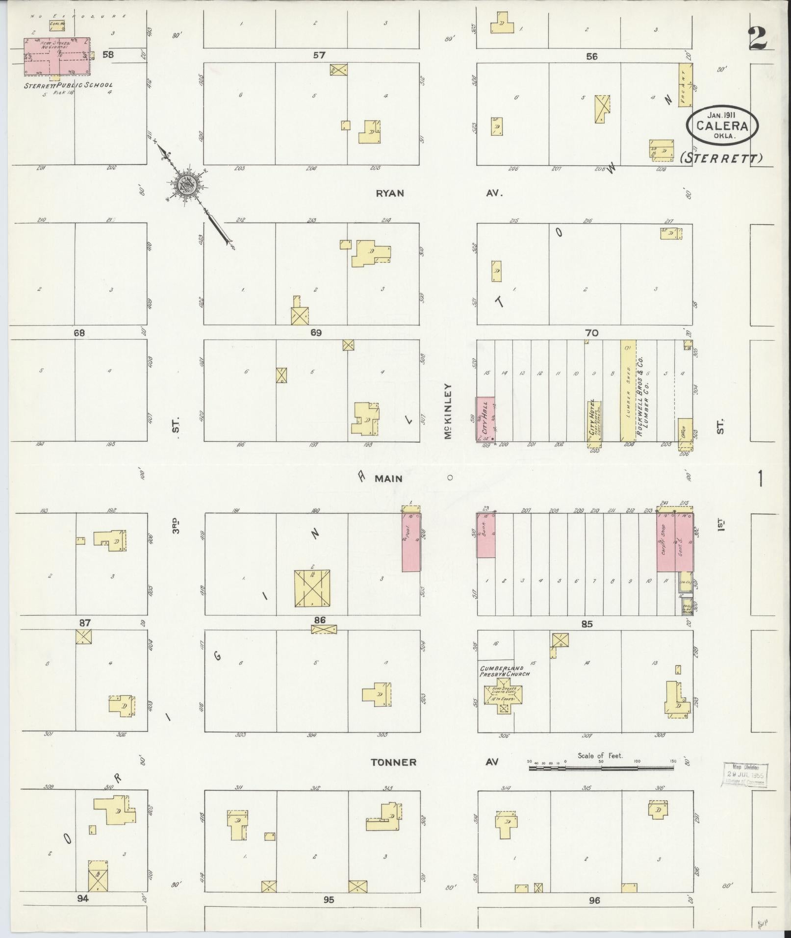 Sanborn Fire Insurance Map from Calera, Bryan County, Oklahoma (1911 ...