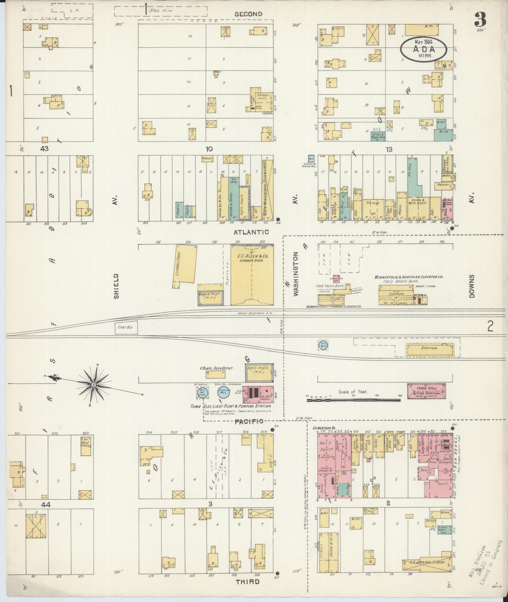 Sanborn Fire Insurance Map from Ada, Norman County, Minnesota (1904 ...