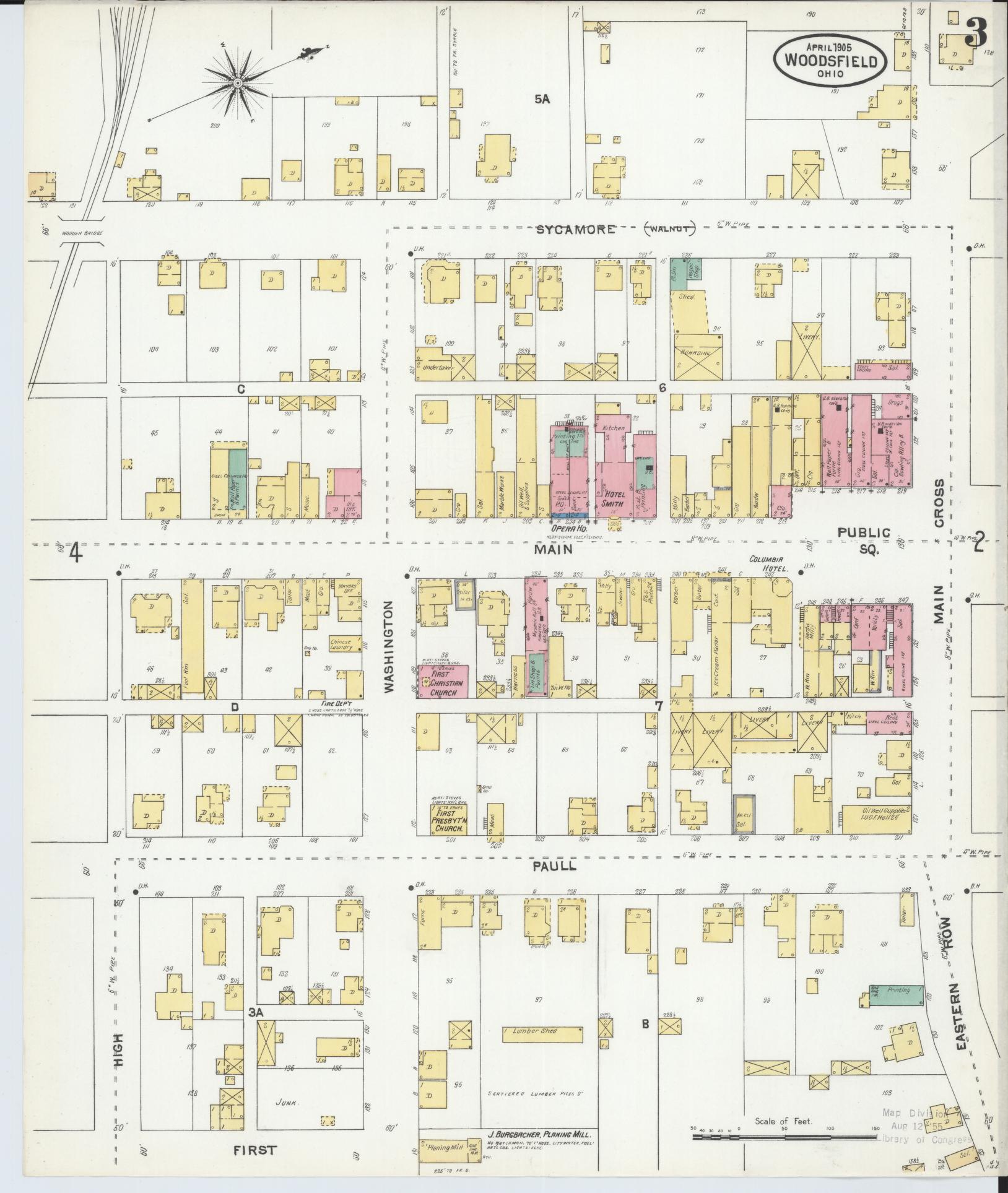 Sanborn Fire Insurance Map from Woodsfield, Monroe County, Ohio (1905 ...