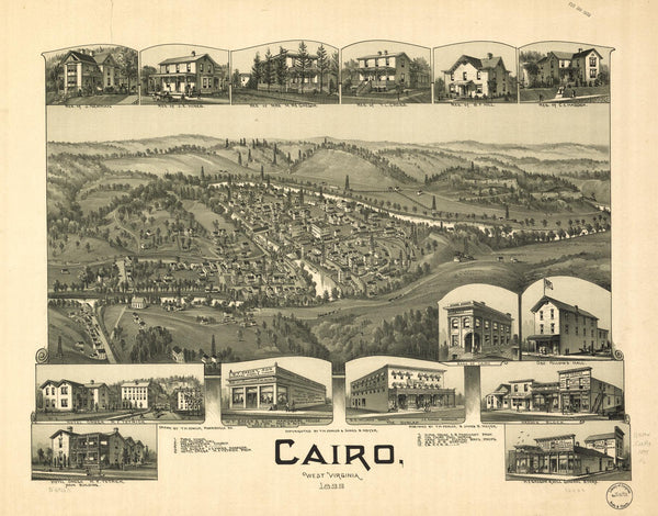 Cairo, West Virginia 1899. (1899) | Old Maps for Sale | Bird’s-Eye View ...
