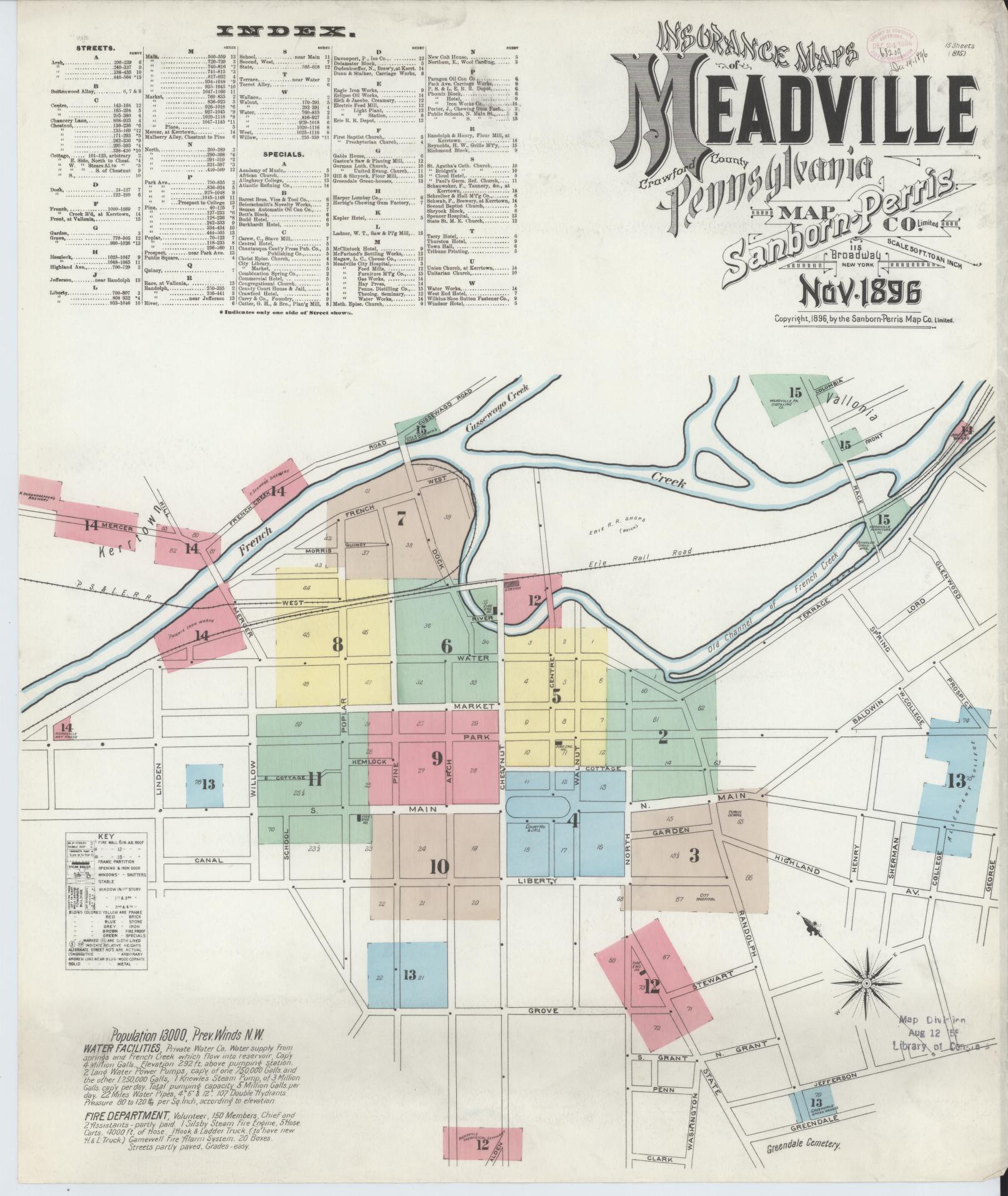 Sanborn Fire Insurance Map from Meadville, Crawford County ...