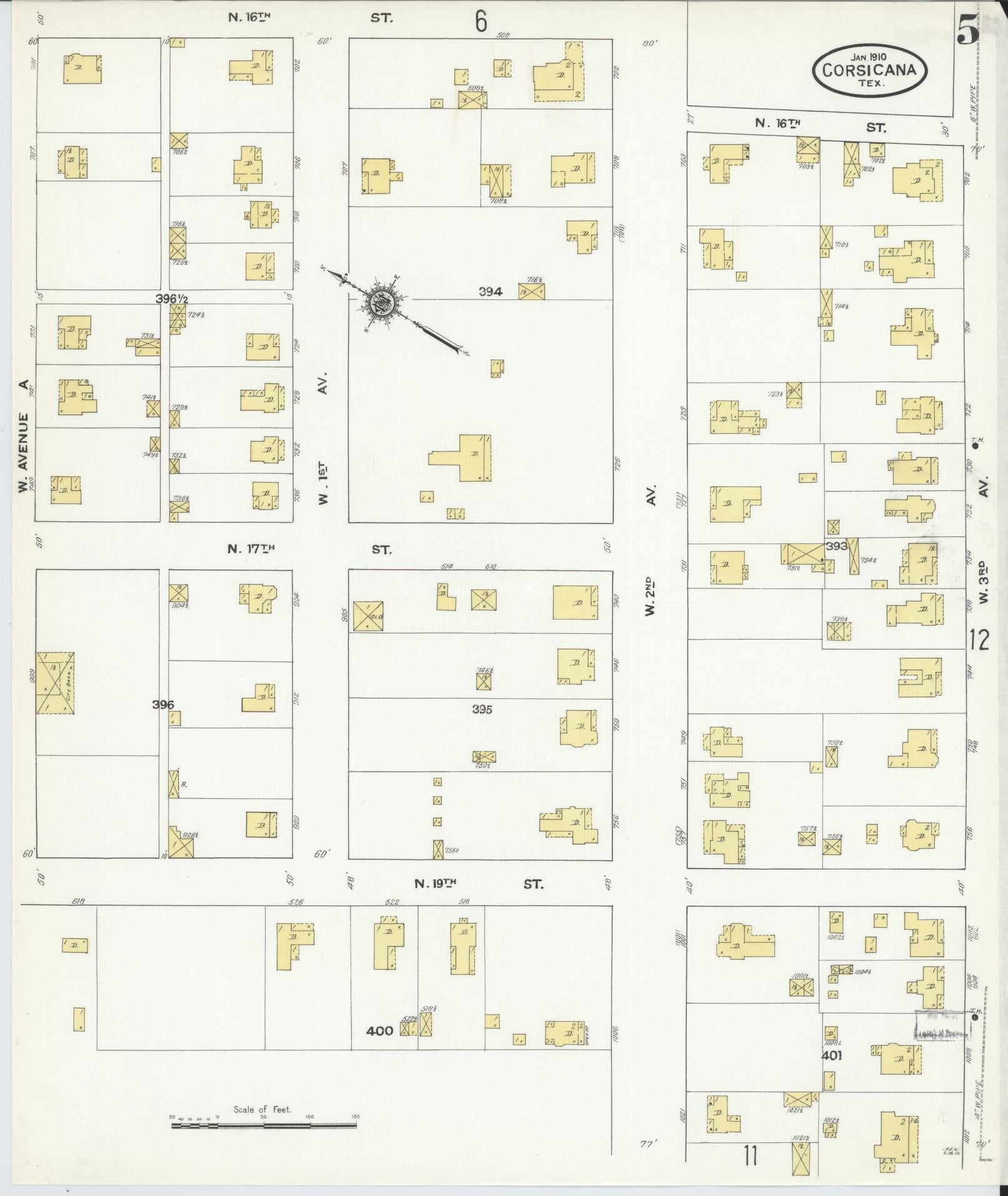 Sanborn Fire Insurance Map from Corsicana, Navarro County, Texas (1910 ...