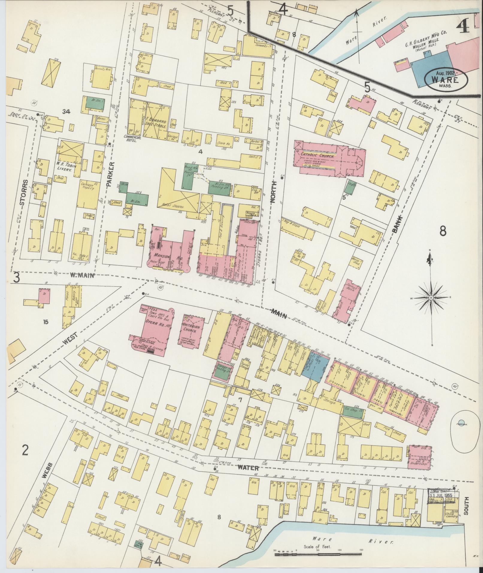 Sanborn Fire Insurance Map from Ware, Hampshire County, Massachusetts ...