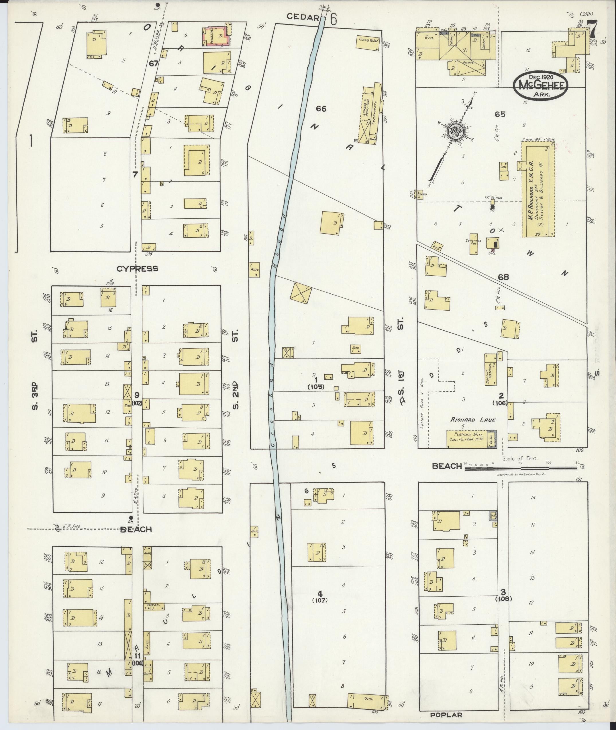Sanborn Fire Insurance Map from McGehee, Desha County, Arkansas (1920 ...