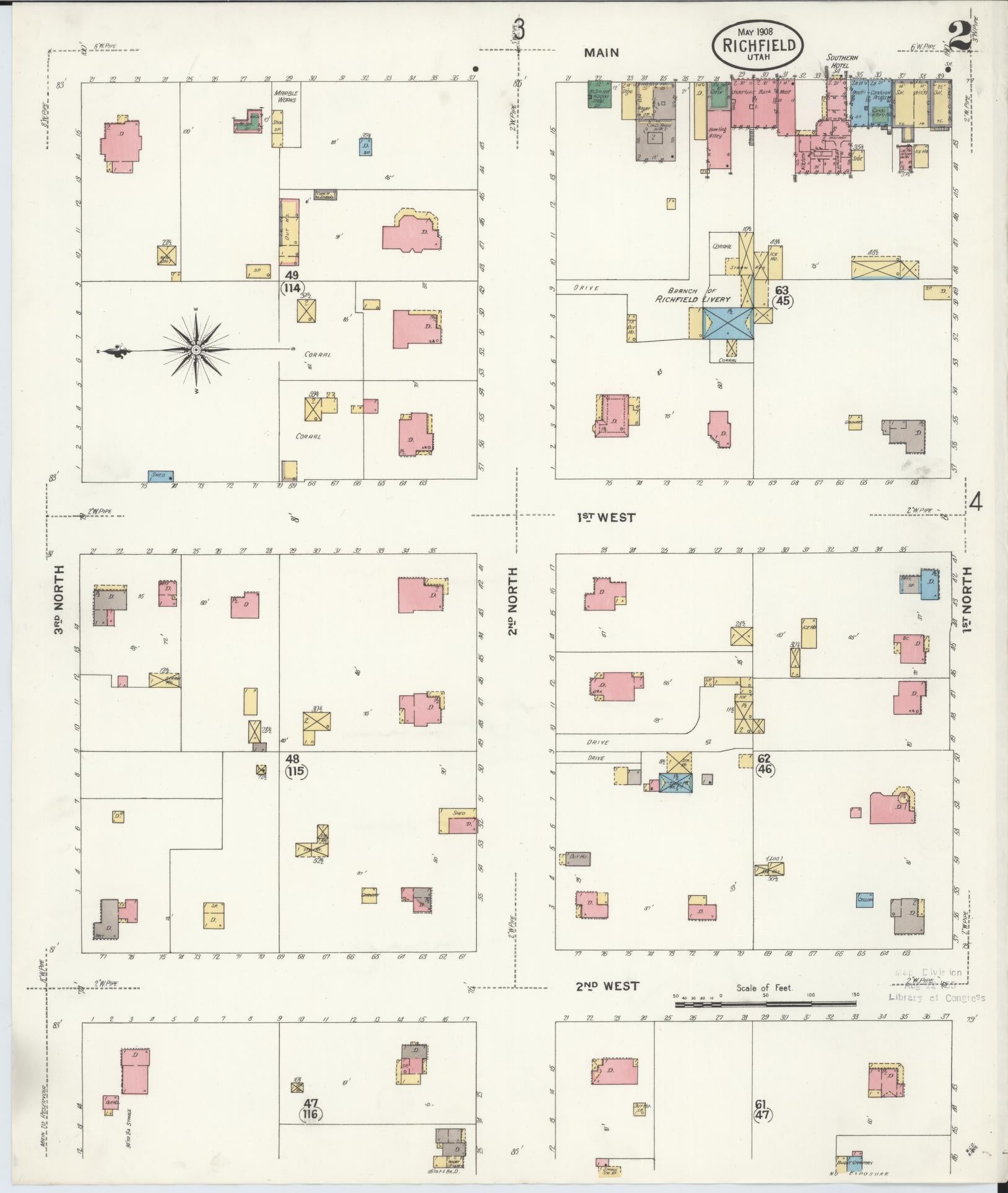 Sanborn Fire Insurance Map from Richfield, Sevier County, Utah (1908 ...