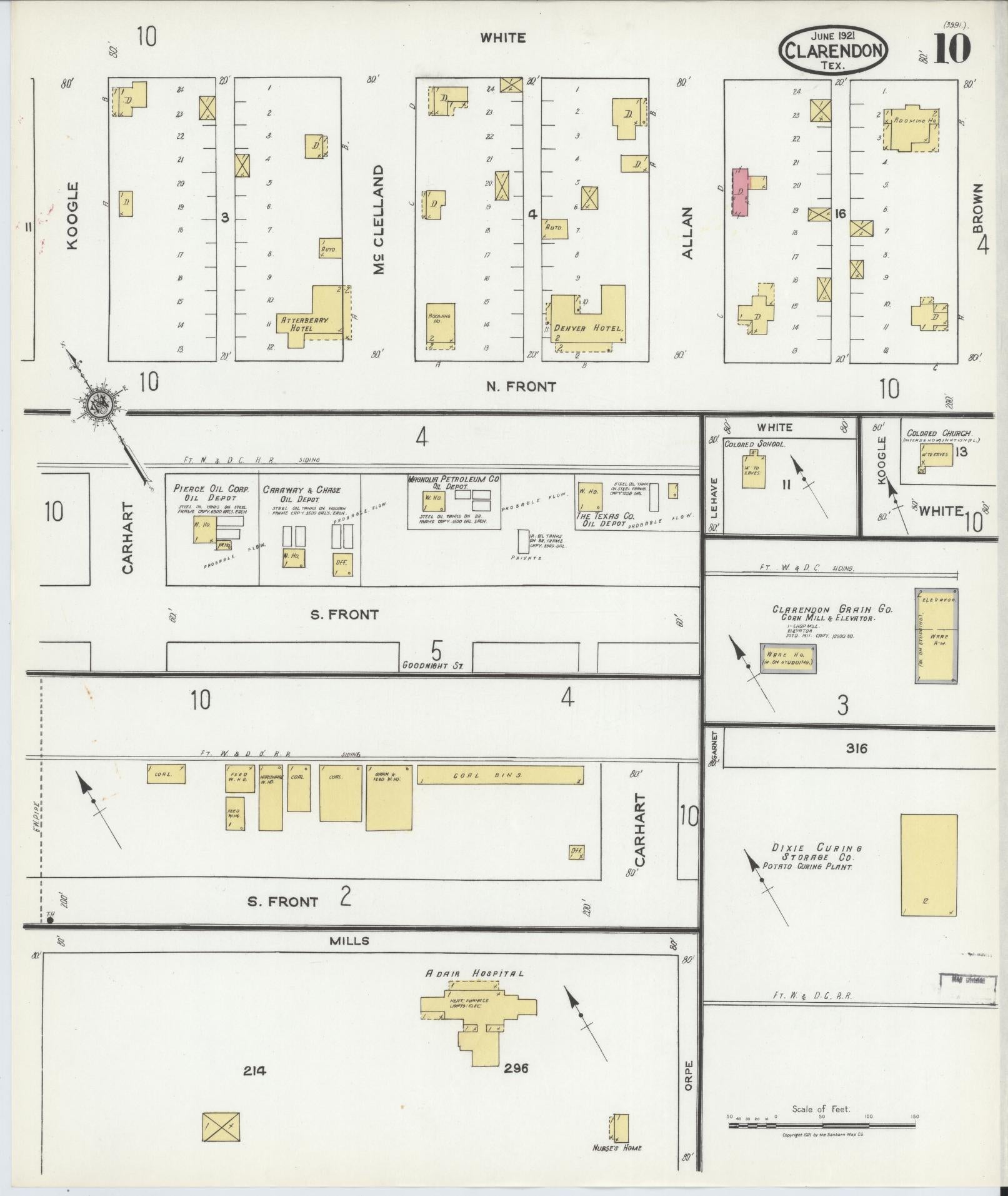 Sanborn Fire Insurance Map from Clarendon, Donley County, Texas (1921 ...