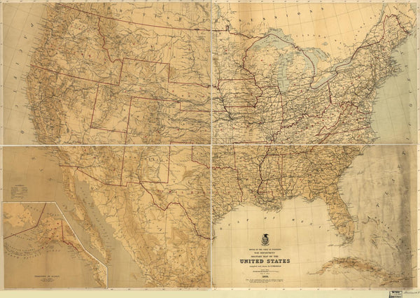 Military map of the United States Civil War Map (1869) - Historic ...